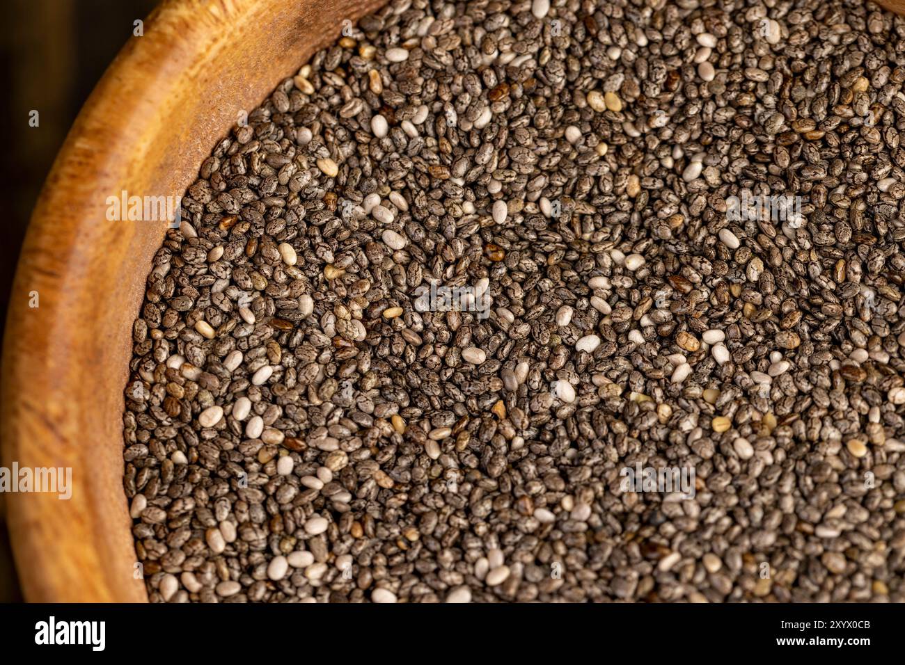 chia seeds for a healthy diet close up, a large number of chia seeds ...