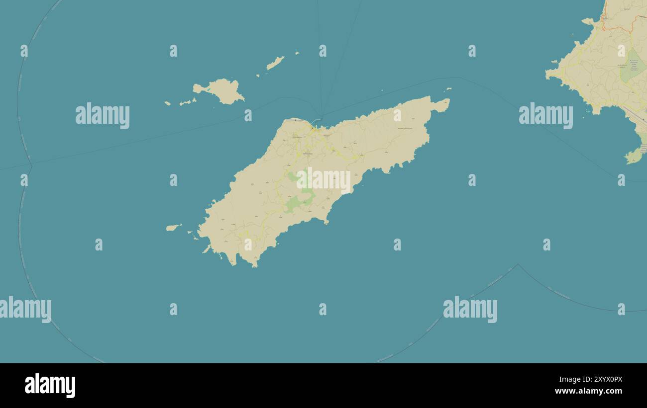 Kasos Island in the Aegean Sea on a topographic, OSM Humanitarian style ...