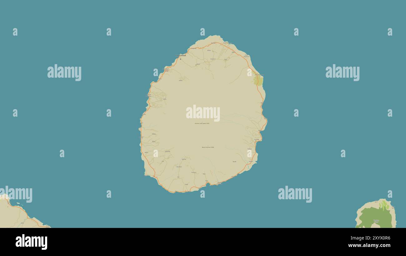 Karkar Island in the Bismarck Sea on a topographic, OSM Humanitarian style map Stock Photo - Alamy