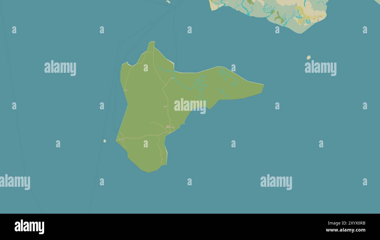 Ko Libong Island in the Malacca Strait on a topographic, OSM ...