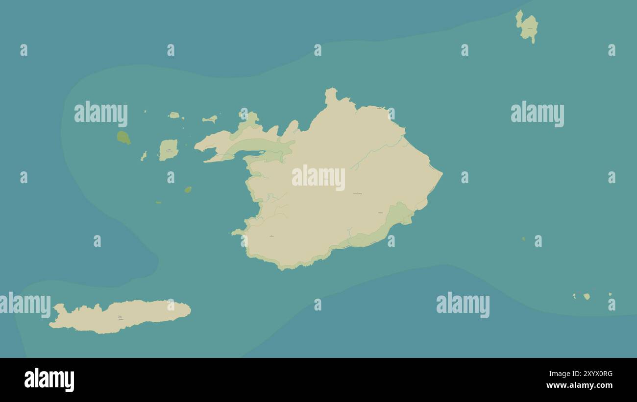 Pulau Karimata in the South China Sea on a topographic, OSM ...