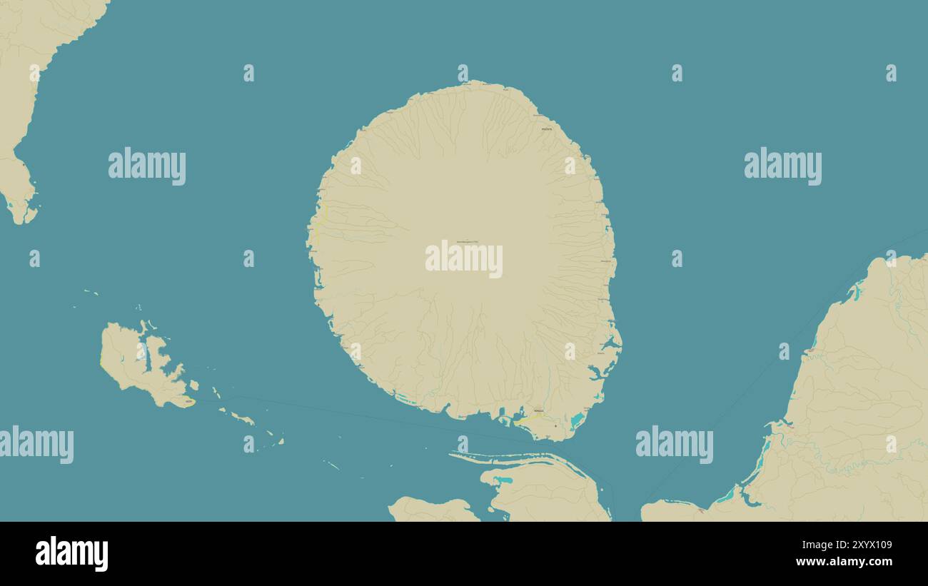 Kolombangara Island in the Solomon Sea on a topographic, OSM Humanitarian style map Stock Photo ...