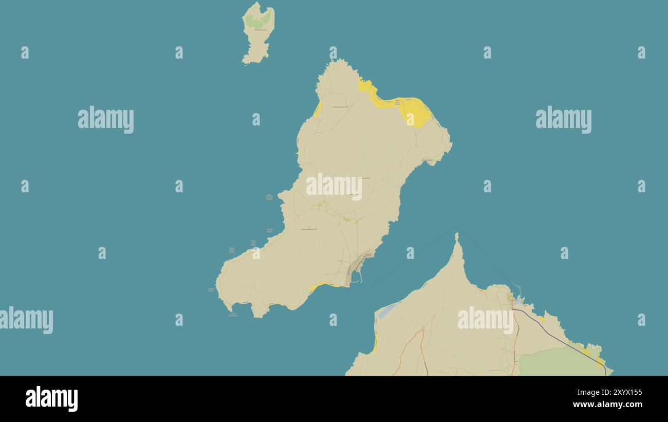 La Graciosa Island in the North Atlantic Ocean on a topographic, OSM ...