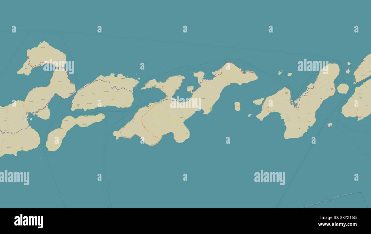 Pulau Lembata in the Savu Sea on a topographic, OSM Humanitarian style ...