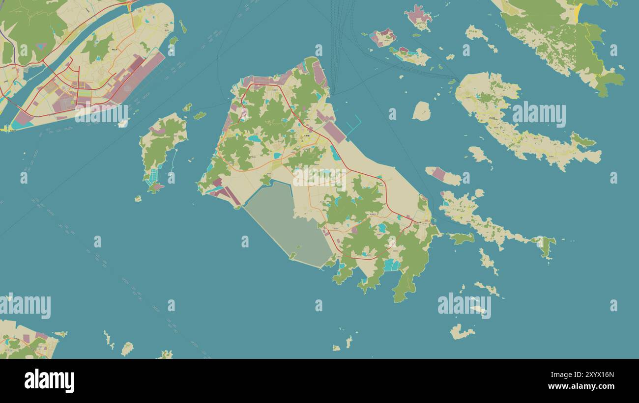 Liuheng Dao Island in the Eastern China Sea on a topographic, OSM ...