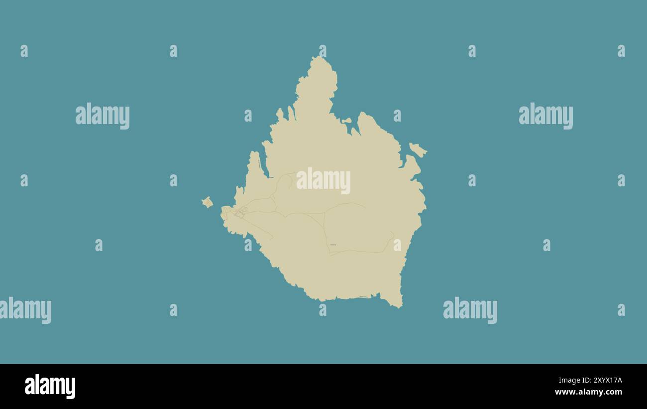 Pulau Liat in the Java Sea on a topographic, OSM Humanitarian style map ...