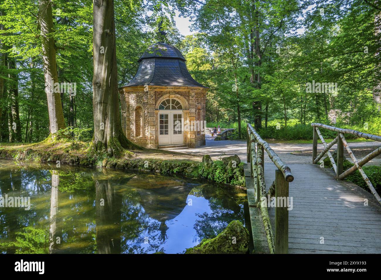 Historic pavilion at the Lower Grotto in the Hermitage Palace Park ...