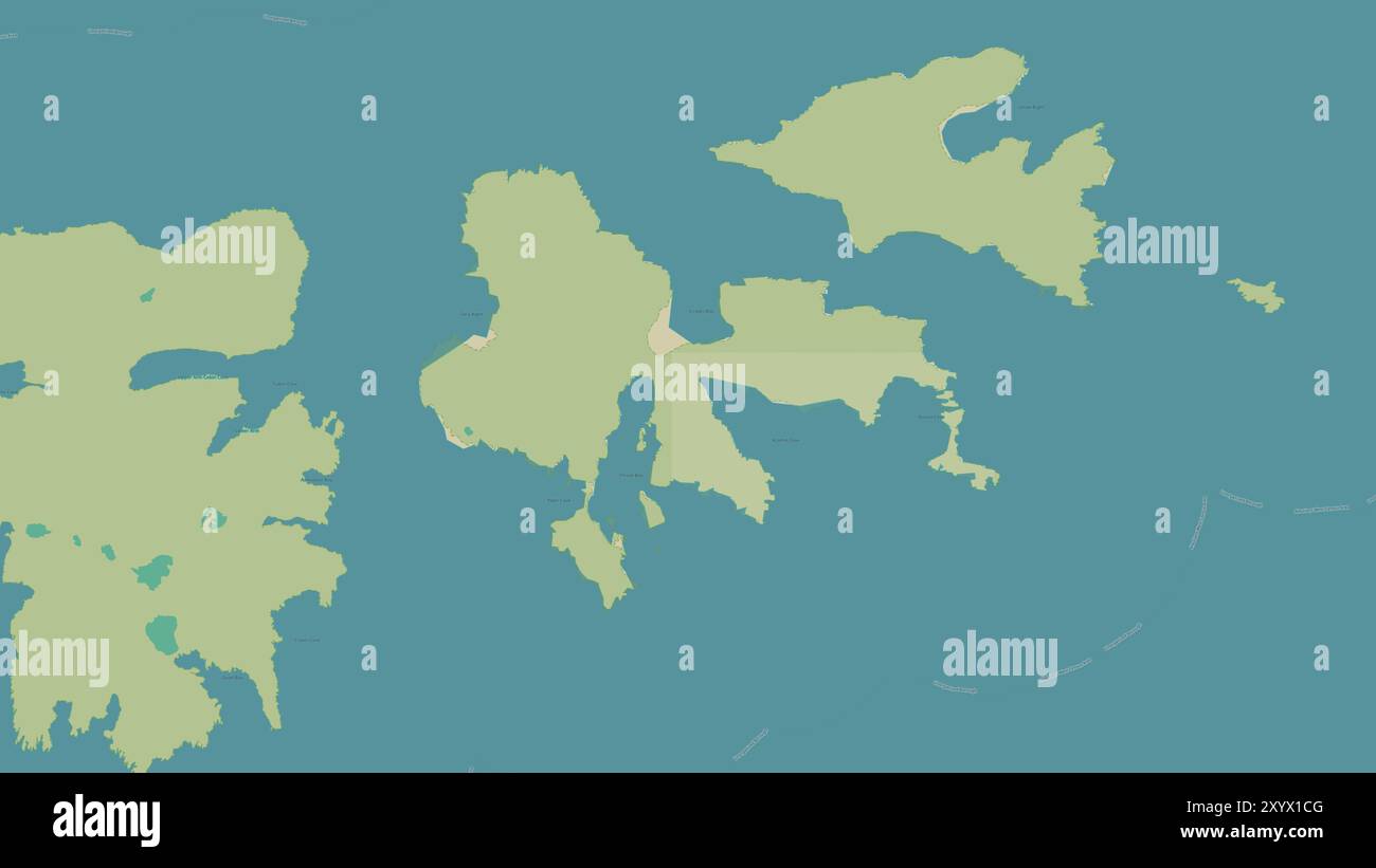 Little Tanaga Island in the Bering Sea on a topographic, OSM ...