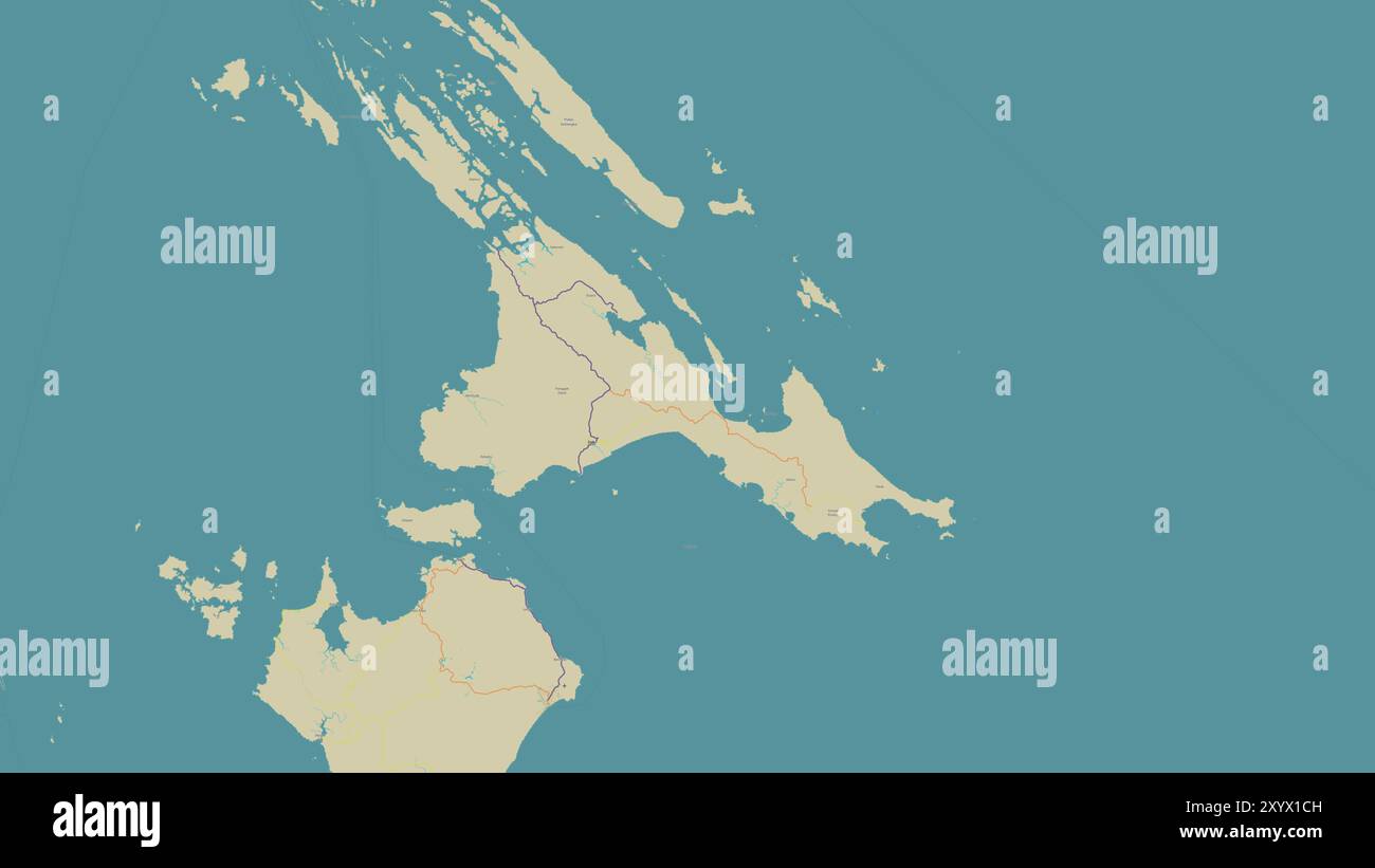 Pulau Lingga in the South China Sea on a topographic, OSM Humanitarian ...