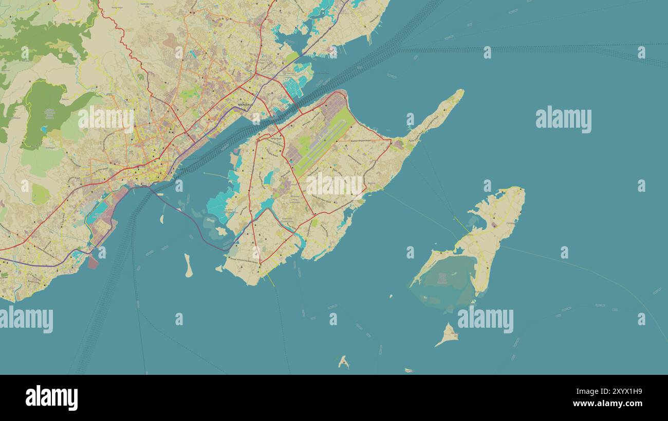 Mactan Island in the Philippine Sea on a topographic, OSM Humanitarian style map Stock Photo - Alamy