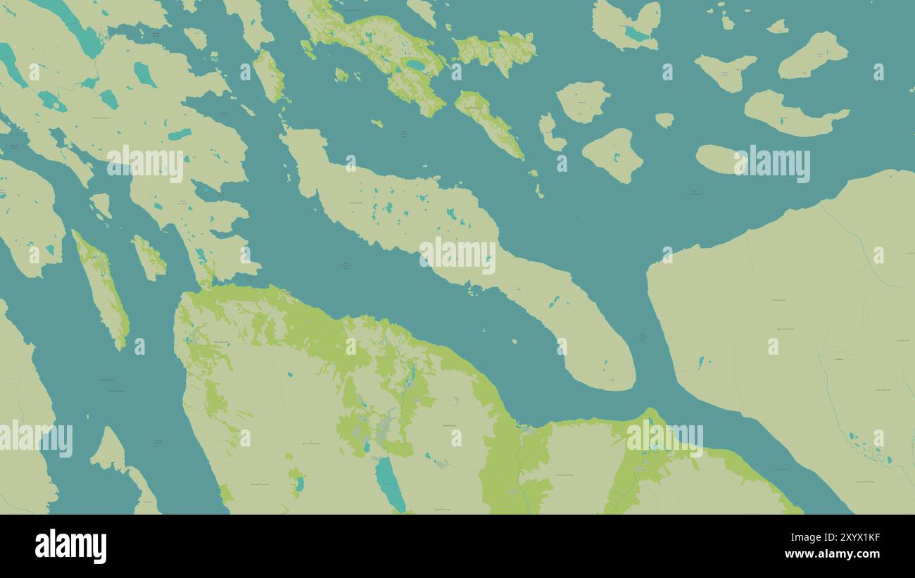 Ile Longue in the Indian Ocean on a topographic, OSM Humanitarian style ...