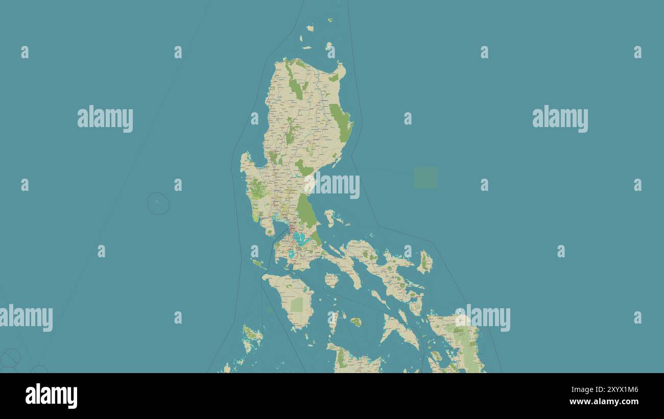 Luzon Island in the Philippine Sea on a topographic, OSM Humanitarian style map Stock Photo - Alamy
