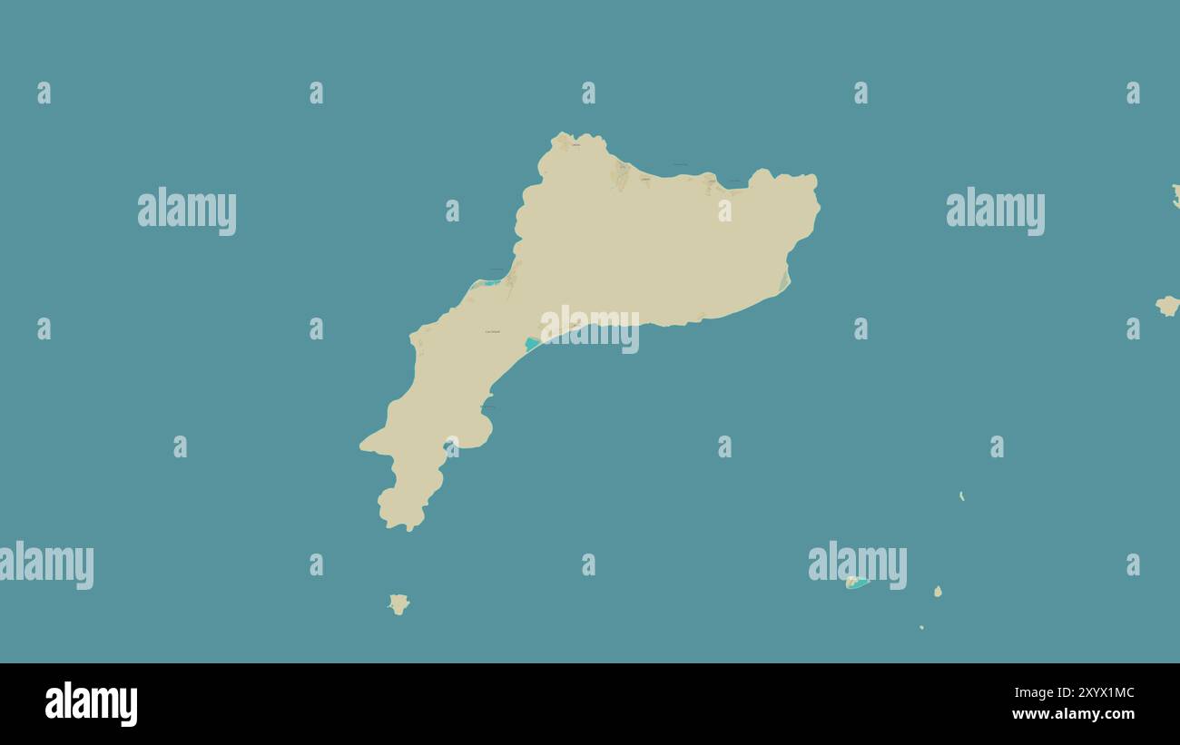 Lou Island in the Bismarck Sea on a topographic, OSM Humanitarian style ...