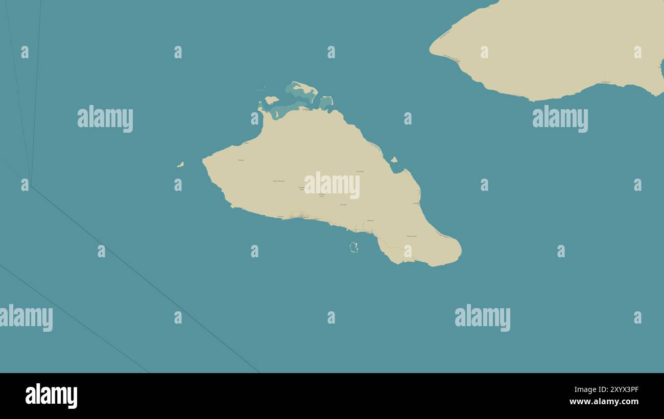 Pulau Manipa in the Banda Sea on a topographic, OSM Humanitarian style ...