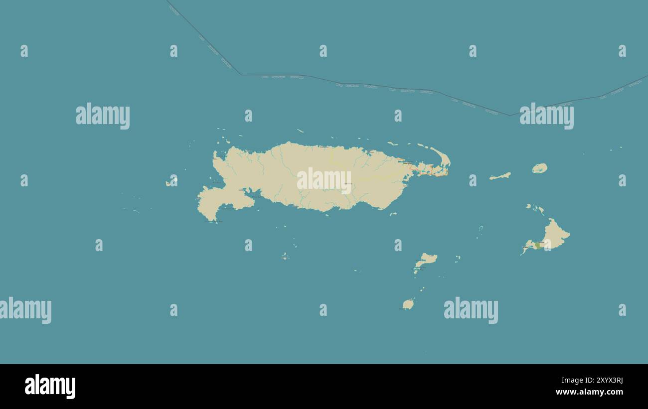 Manus Island in the Bismarck Sea on a topographic, OSM Humanitarian style map Stock Photo - Alamy