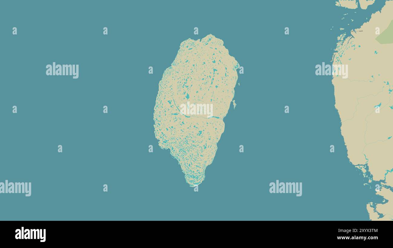Mansel Island in the Hudson Bay on a topographic, OSM Humanitarian ...
