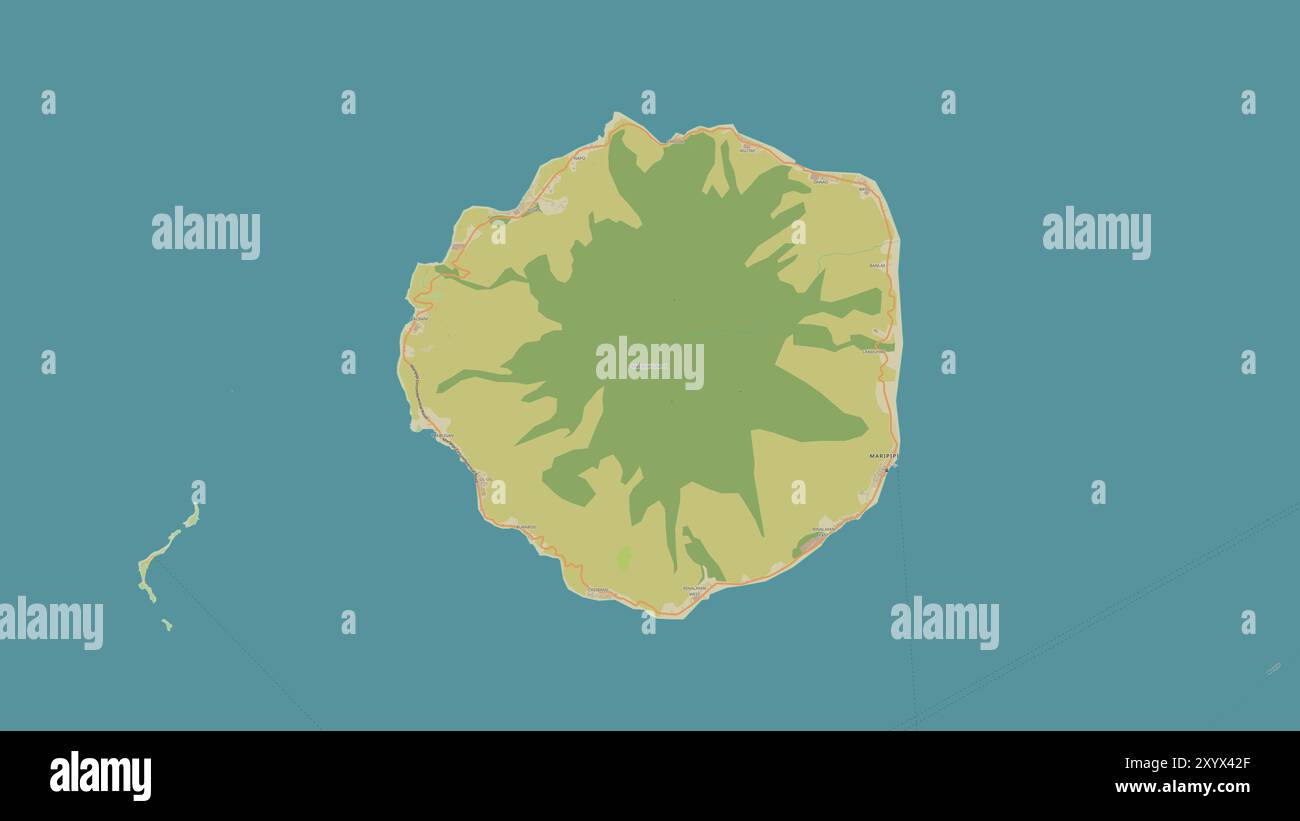 Maripipi Island in the Philippine Sea on a topographic, OSM ...