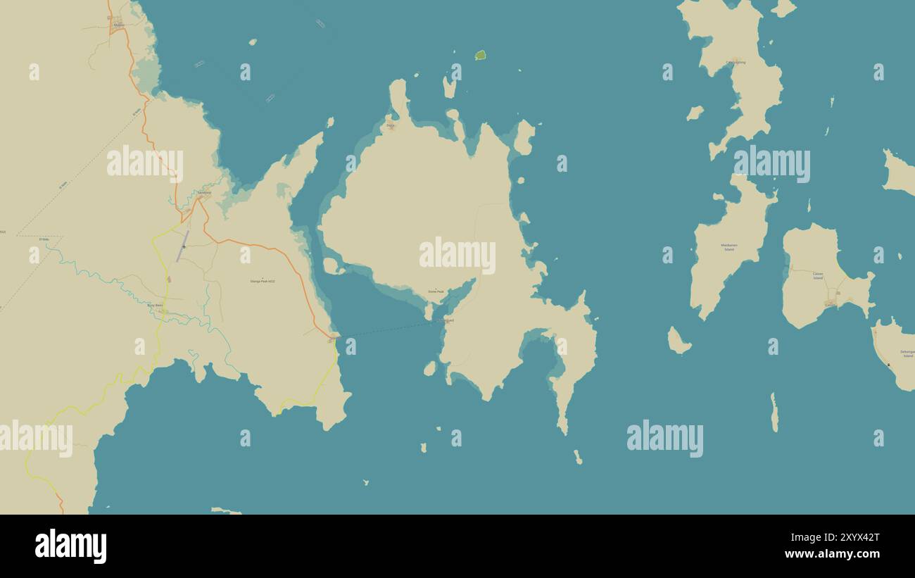 Maytiguid Island in the Sulu Sea on a topographic, OSM Humanitarian style map Stock Photo - Alamy