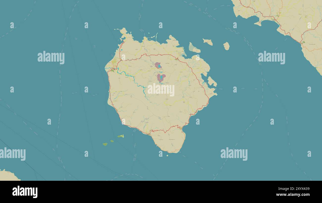 Marinduque Island in the Philippine Sea on a topographic, OSM ...