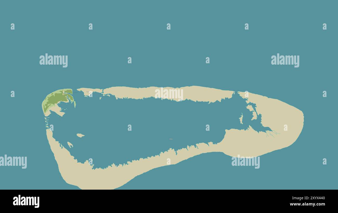 Middle Island in the Indian Ocean on a topographic, OSM Humanitarian ...
