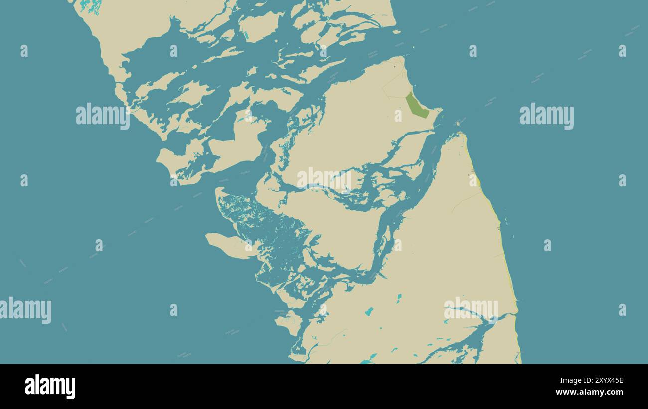 Middle Bight Cay Island in the North Atlantic Ocean on a topographic ...