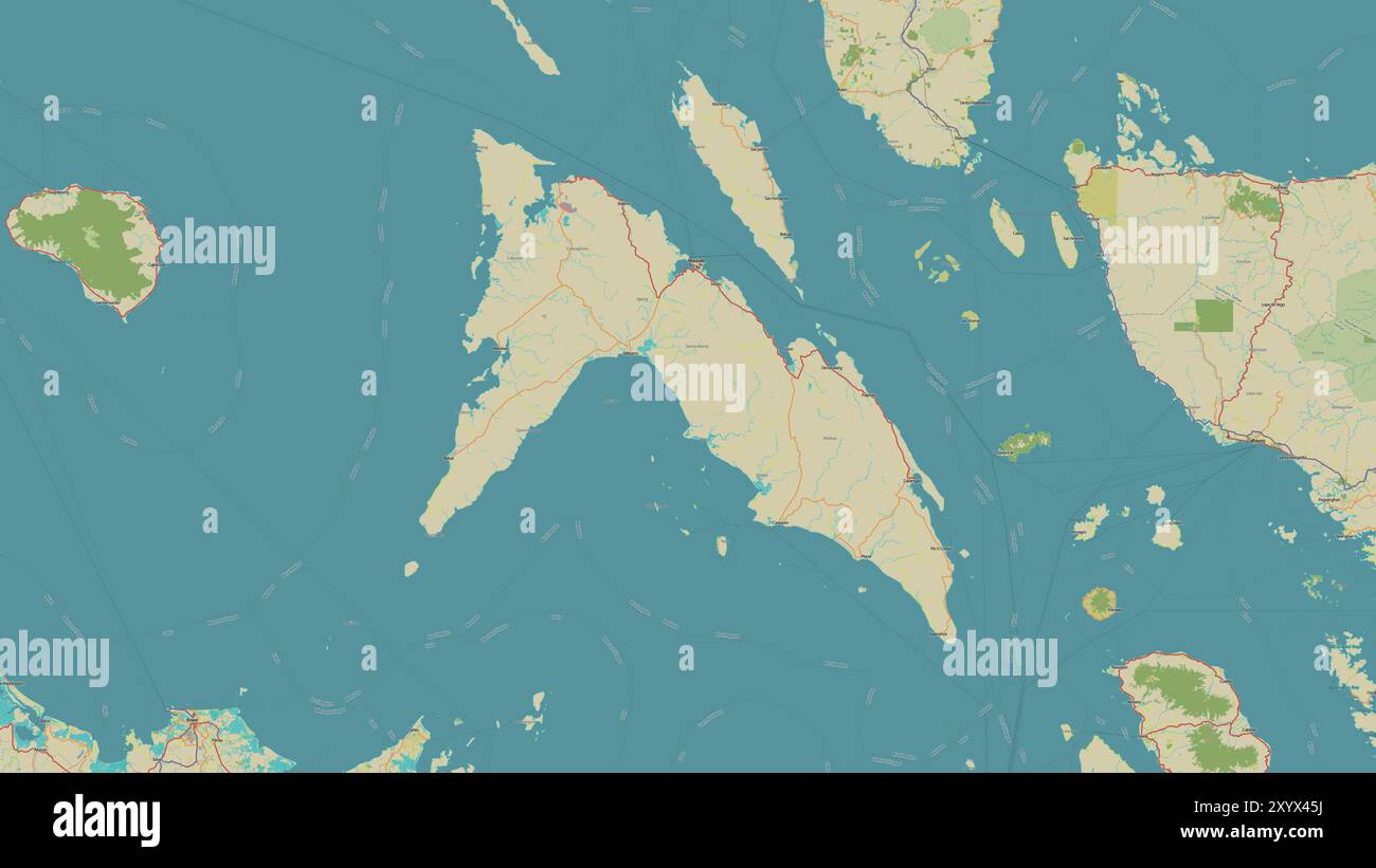 Masbate Island in the Philippine Sea on a topographic, OSM Humanitarian style map Stock Photo ...