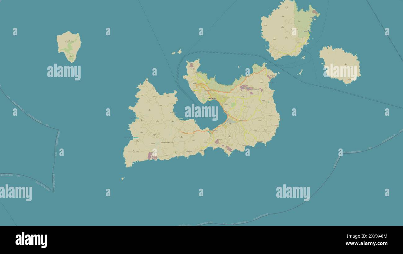 Milos map hi-res stock photography and images - Alamy