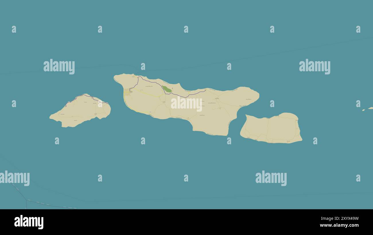 Pulau Moa in the Timor Sea on a topographic, OSM Humanitarian style map ...