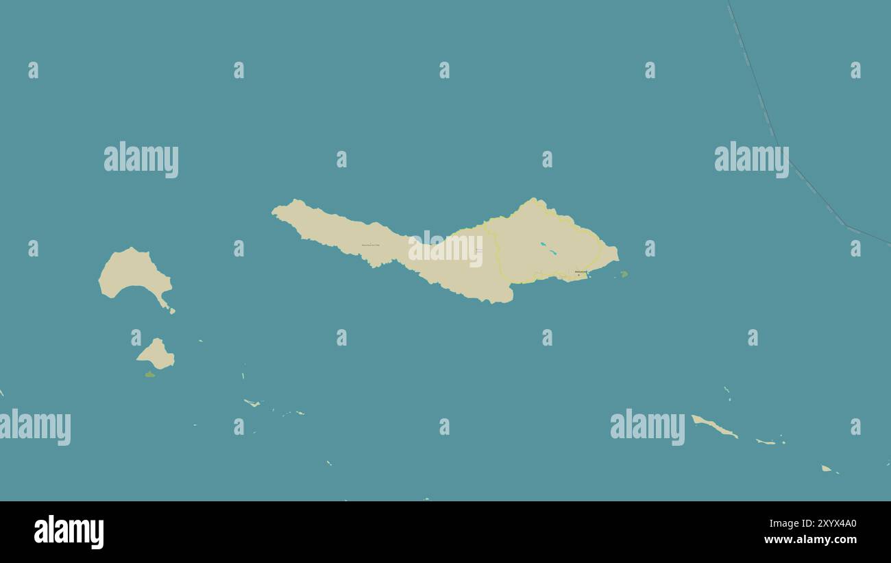 Misima Island in the Solomon Sea on a topographic, OSM Humanitarian ...