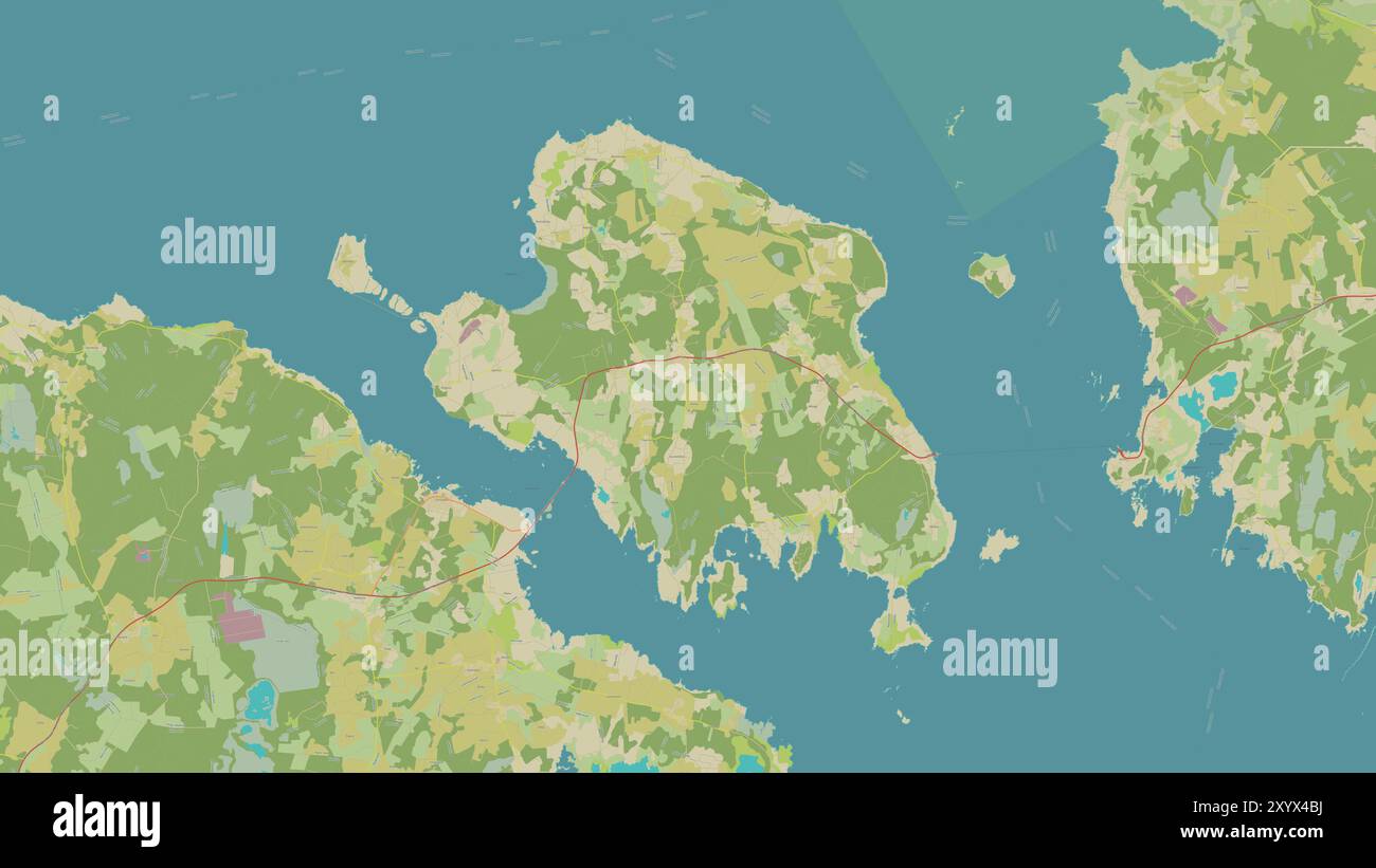 Moon Island in the Gulf of Riga on a topographic, OSM Humanitarian ...