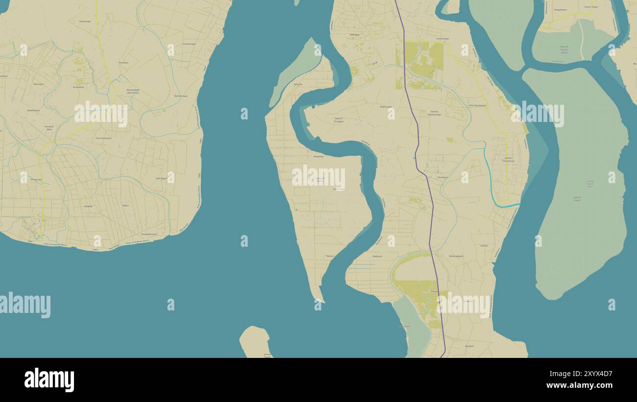 Mousuni Island in the Bay of Bengal on a topographic, OSM Humanitarian ...