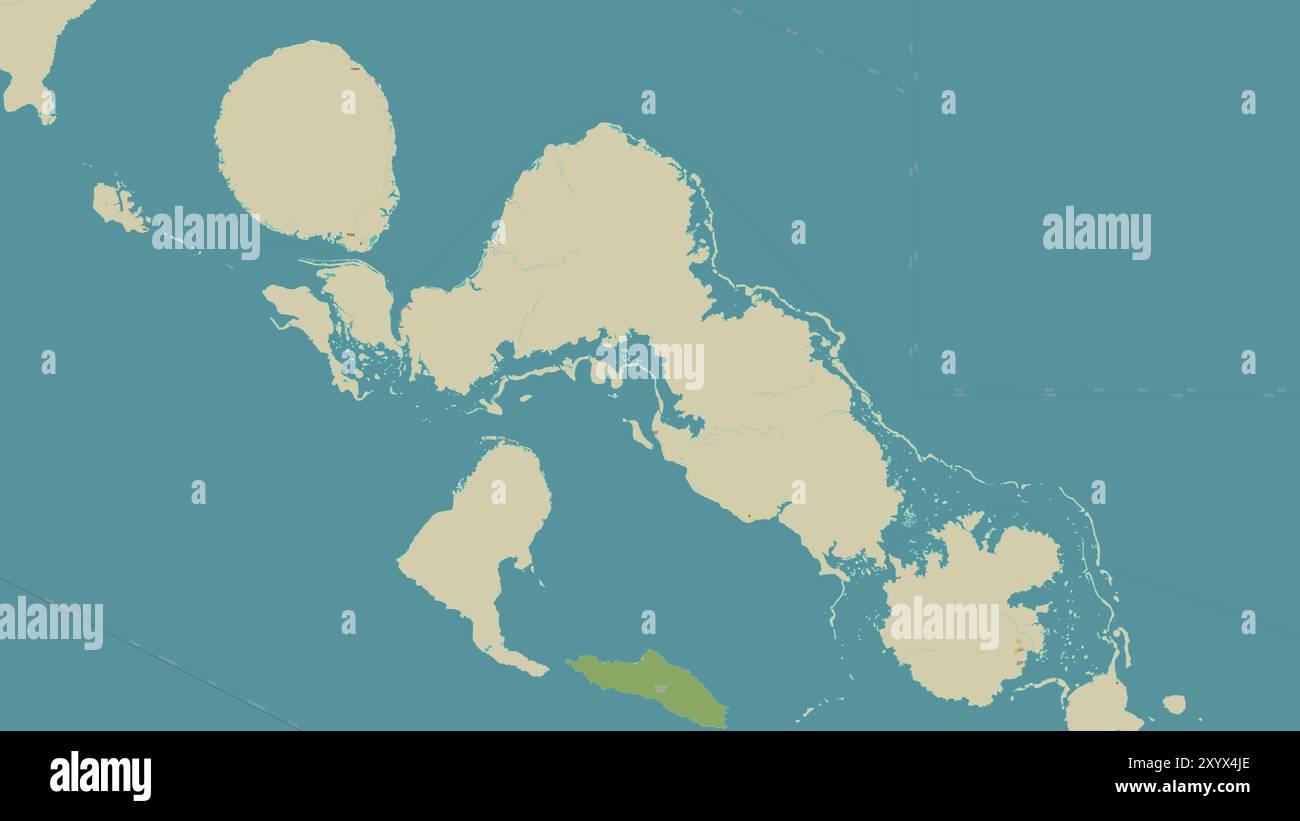 New Georgia Island in the Solomon Sea on a topographic, OSM ...