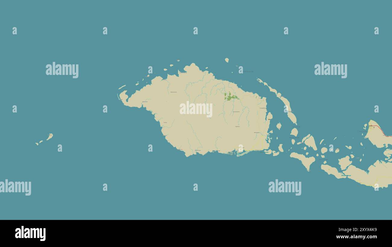 New Hanover Island in the Bismarck Sea on a topographic, OSM Humanitarian style map Stock Photo ...