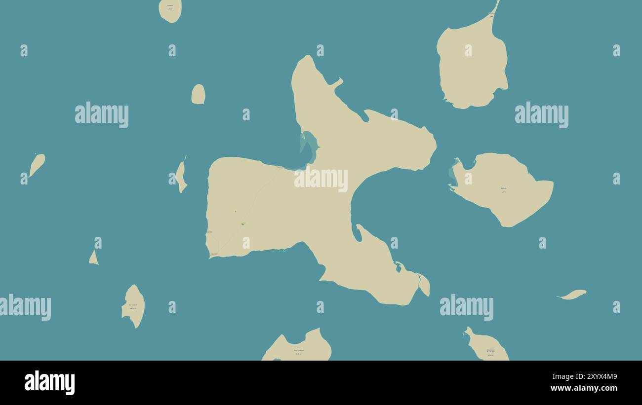 Nora Island in the Red Sea on a topographic, OSM Humanitarian style map ...