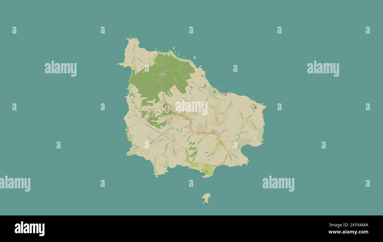 Norfolk Island in the South Pacific Ocean on a topographic, OSM ...