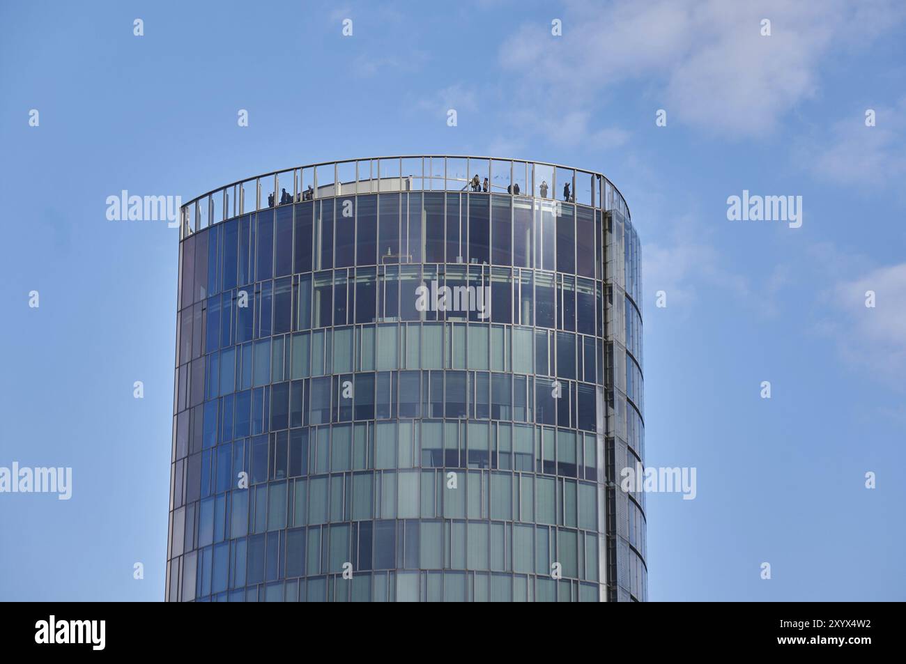 Koeln Cologne Triangle building seen from the other side of Rhine river ...