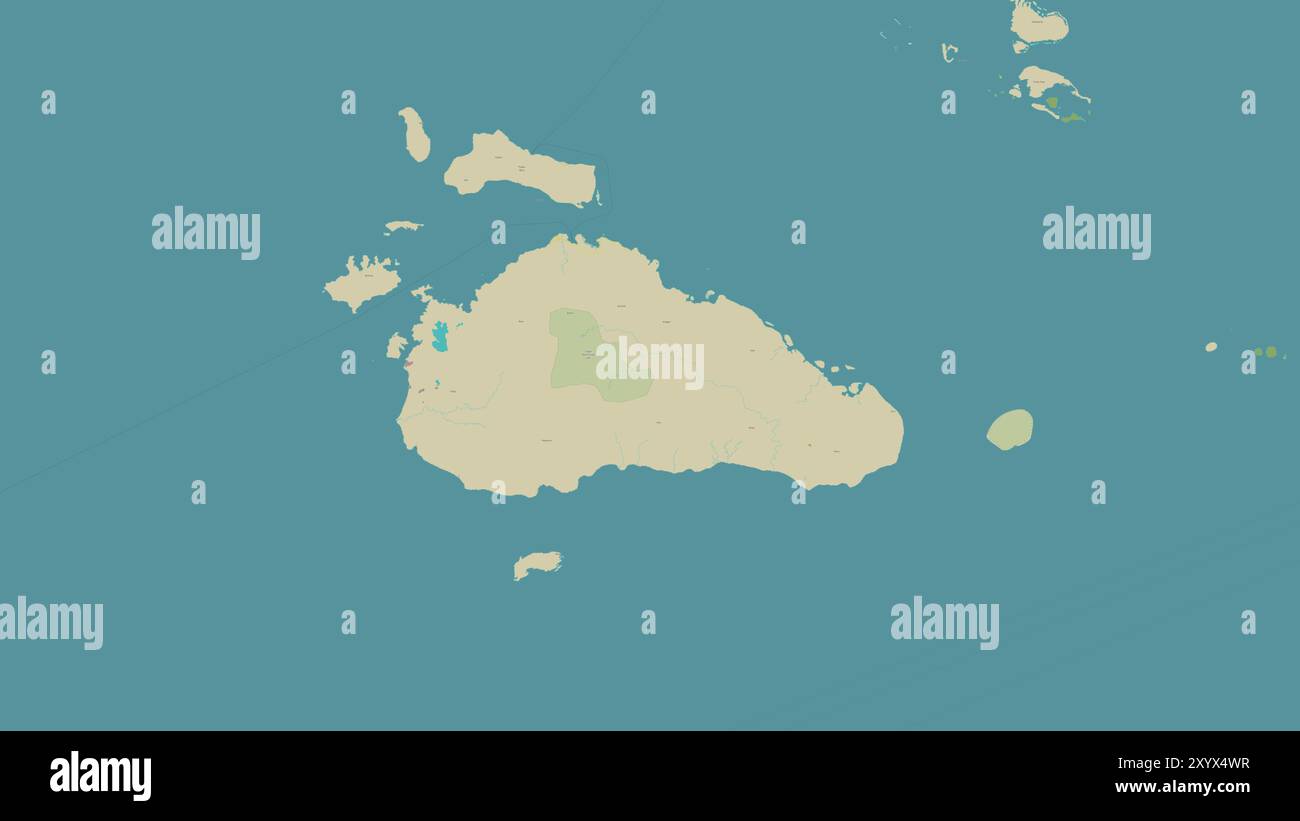 Pulau Obira in the Ceram Sea on a topographic, OSM Humanitarian style ...