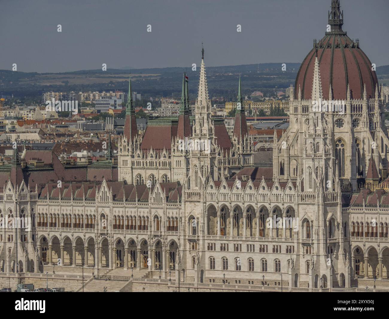 Close-up of the impressive parliament building with its architectural ...