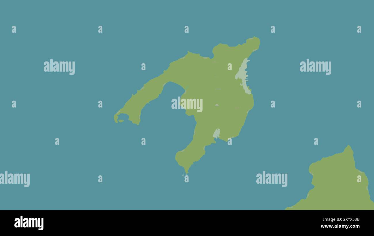 Pulau Panaitan in the Java Sea on a topographic, OSM Humanitarian style ...