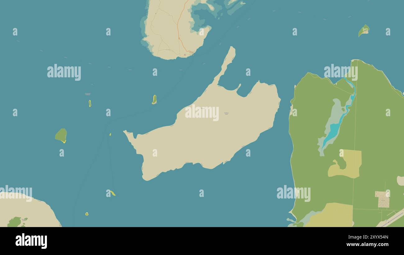 Pandanan Island in the Sulu Sea on a topographic, OSM Humanitarian style map Stock Photo - Alamy