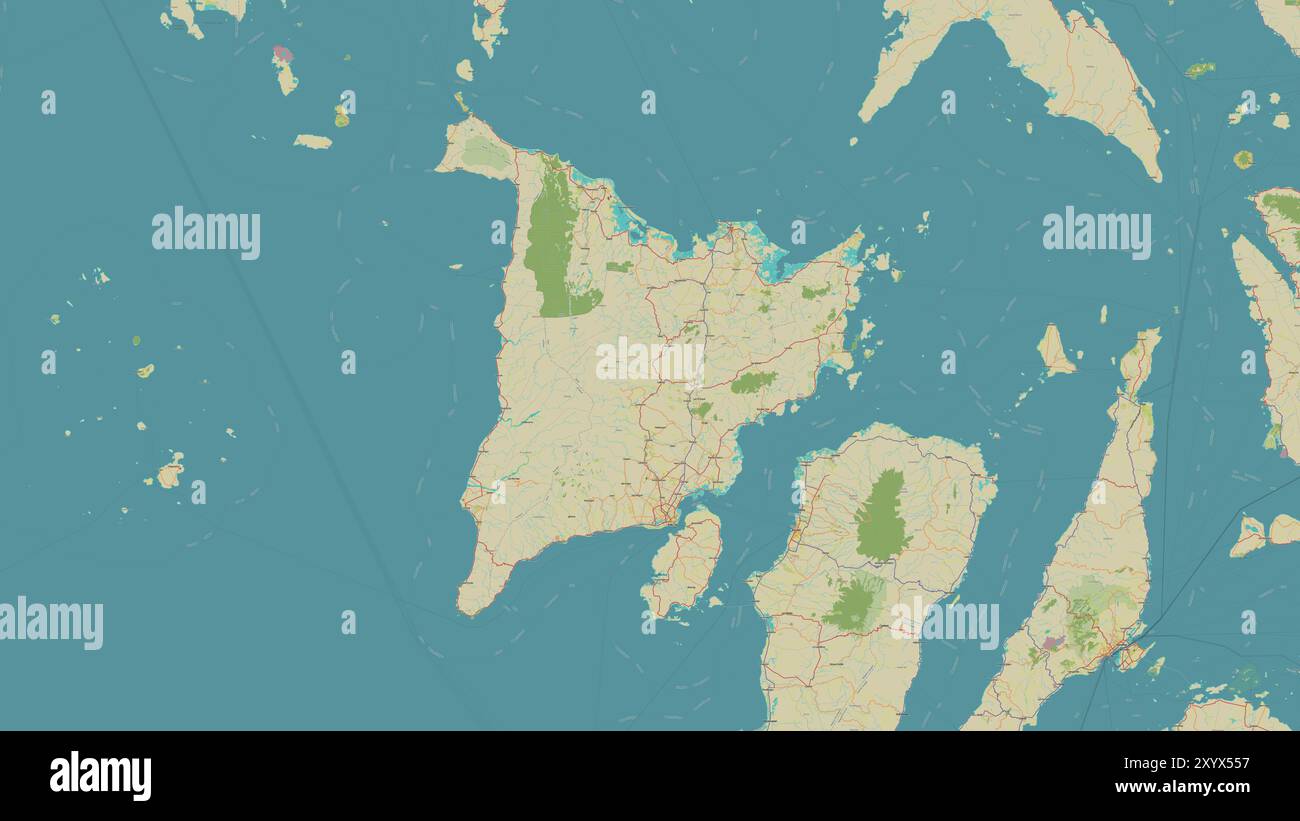 Panay Island in the Sulu Sea on a topographic, OSM Humanitarian style map Stock Photo - Alamy