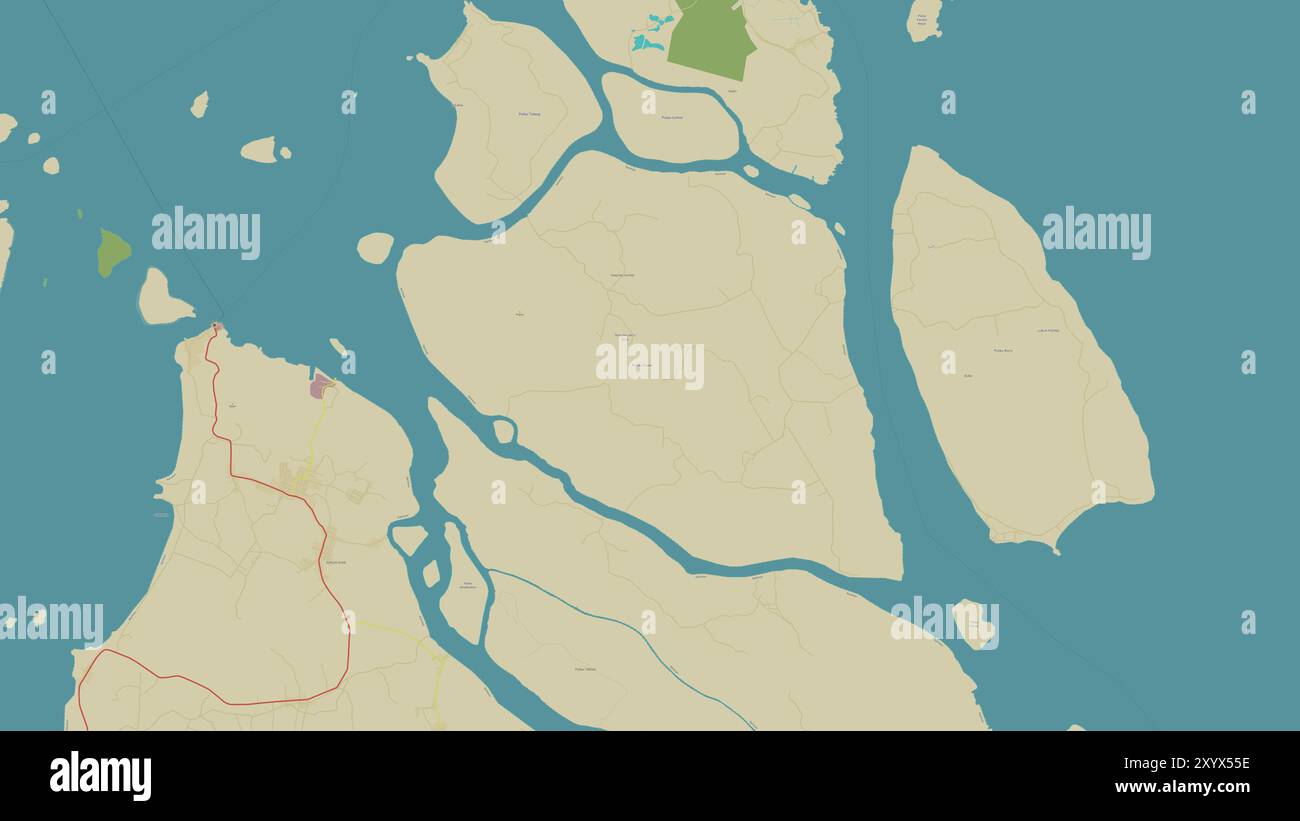 Pulau Papan in the South China Sea on a topographic, OSM Humanitarian ...