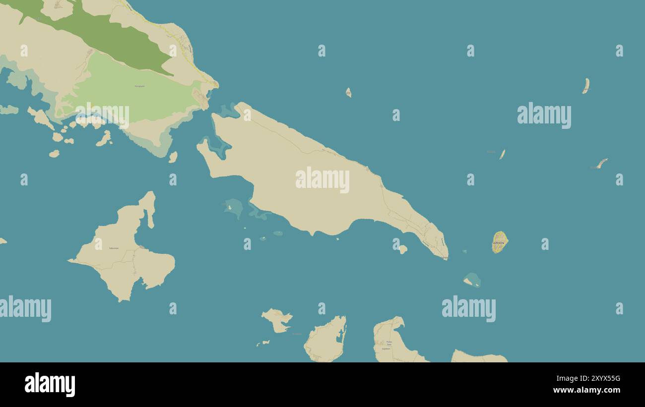 Pulau Paliat in the Java Sea on a topographic, OSM Humanitarian style map Stock Photo - Alamy