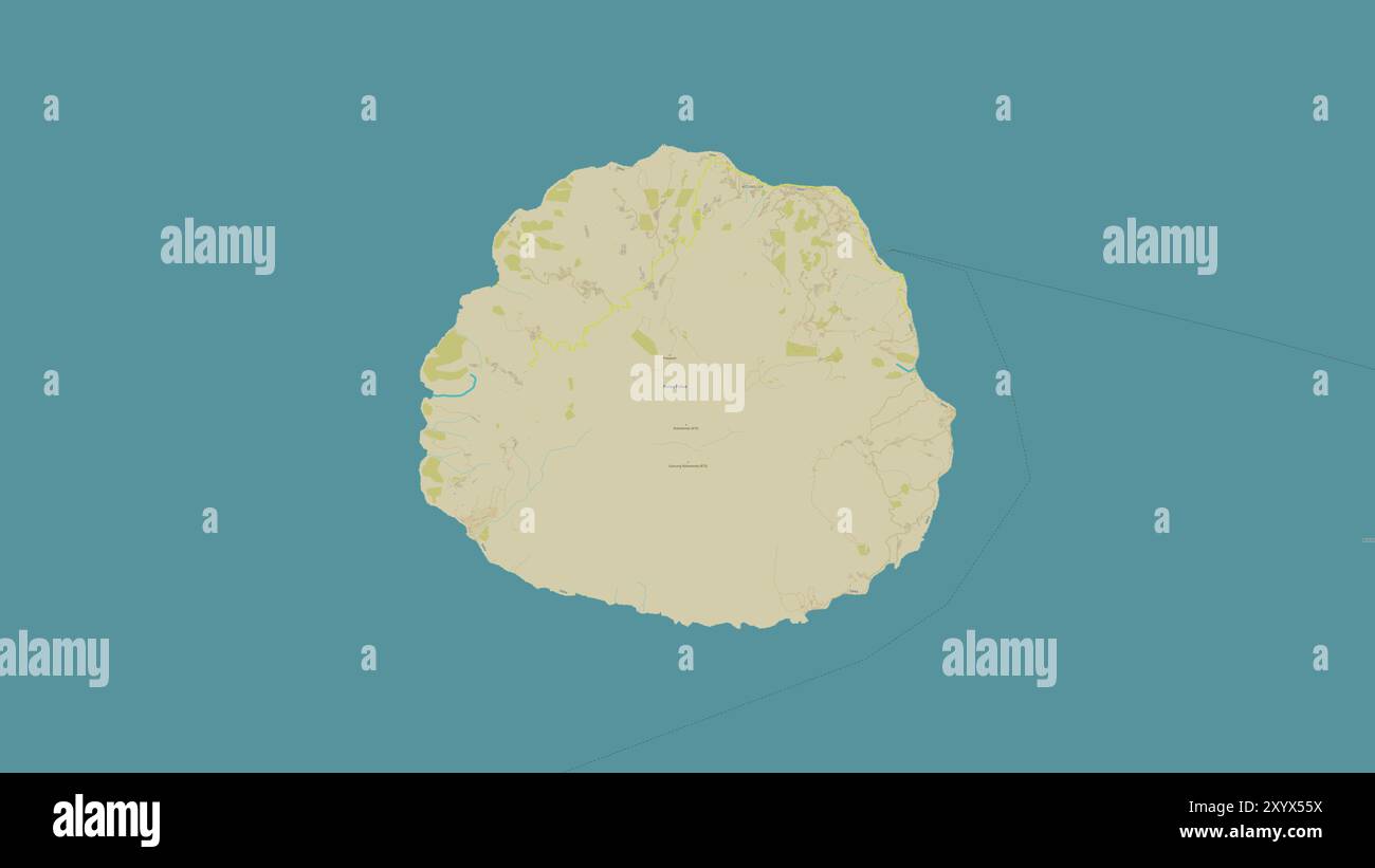 Pulau Palue in the Flores Sea on a topographic, OSM Humanitarian style map Stock Photo - Alamy