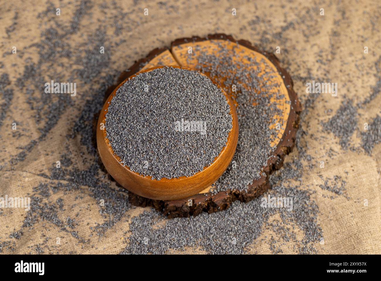 poppy seeds that are used in cooking and dessert production, scattered ...