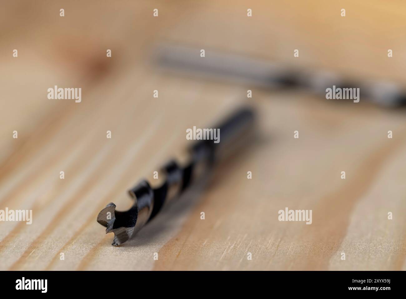 pine wood and metal drill bit for construction work, metal drill bit ...