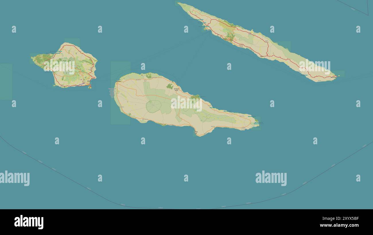 Ilha do Pico in the North Atlantic Ocean on a topographic, OSM ...