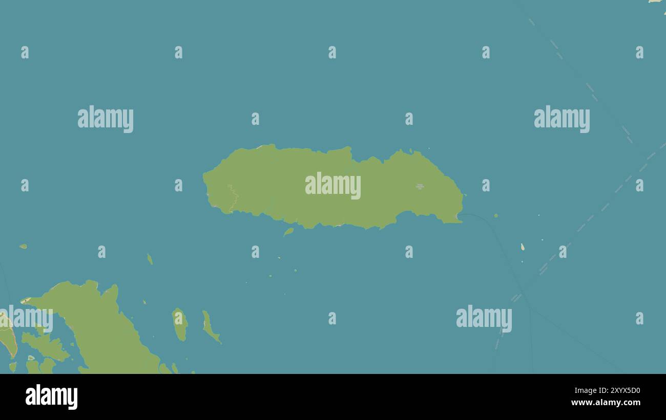 Pulau Pini in the Indian Ocean on a topographic, OSM Humanitarian style ...
