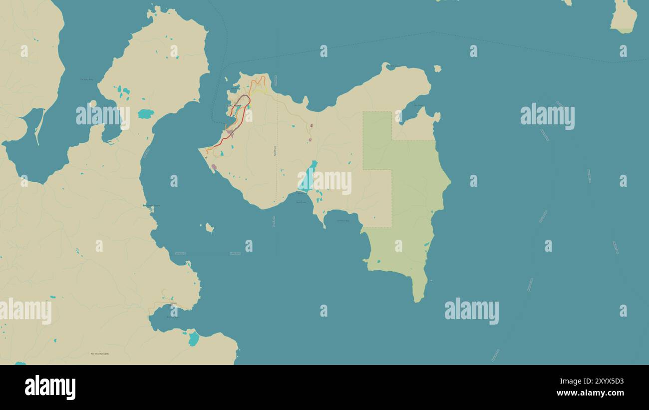 Popof Island in the Gulf of Alaska on a topographic, OSM Humanitarian ...