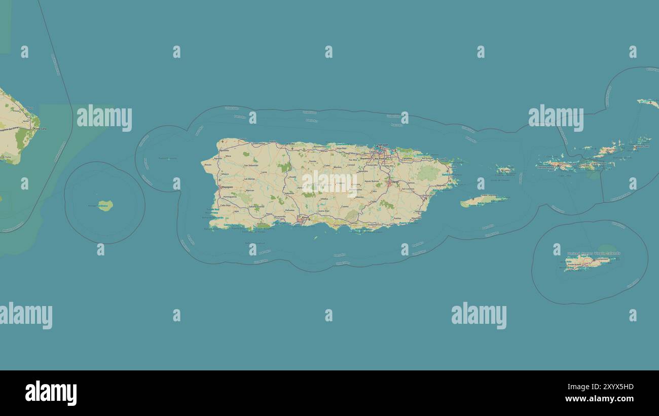 Puerto rico island map hi-res stock photography and images - Alamy